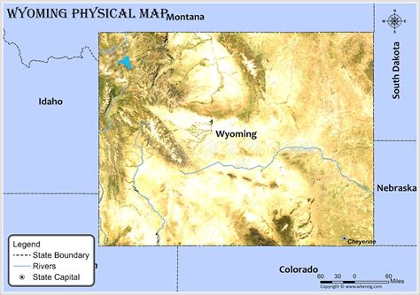 Physical Map Of Wyoming Discover Geographical Features