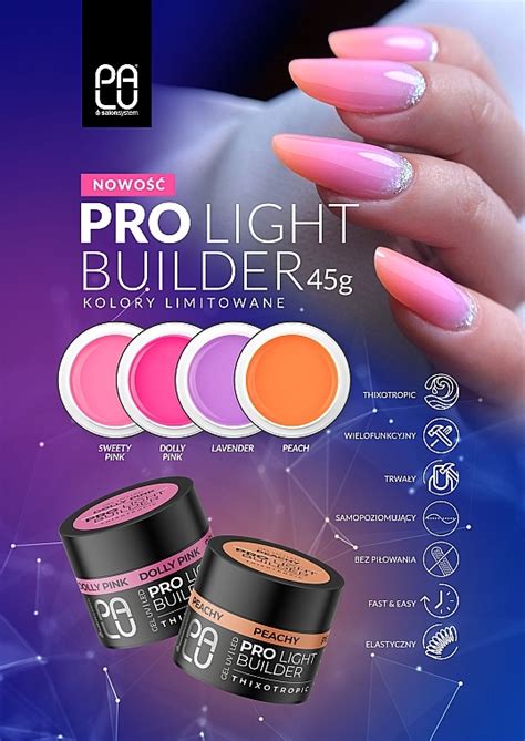 Palu Pro Light Builder Gel Peachy Гел за изграждане Makeup Bg