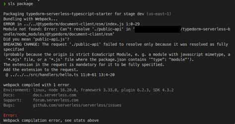 bundling error with serverless bundle · issue 351 · typedorm typedorm