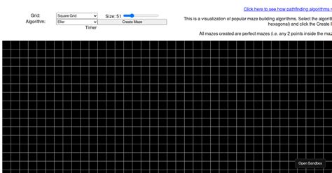 Maze Builder Visualization Codesandbox