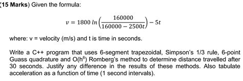 Solved 15 Marks Given The Formula
