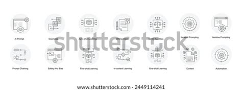 Optimizing Prompt Engineering Icons Ai Prompt Stock Vector Royalty