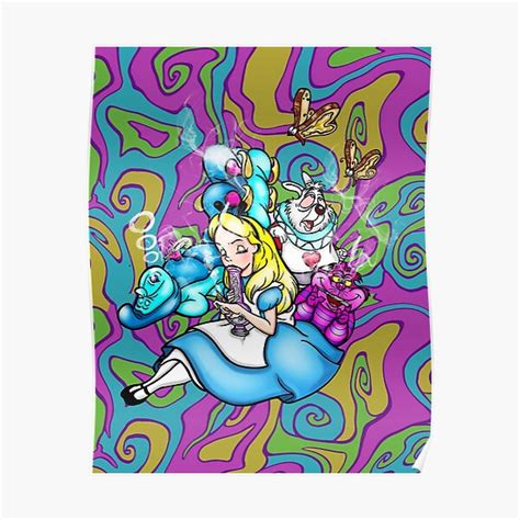 Alice Smoking Weed In Wonderland Trippy Psychedelic Womens Alice In Wonderland Trippy