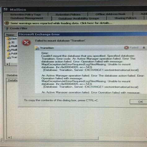 Exchange 2010 SP3 Mailbox Database Error Collaboration Spiceworks Community