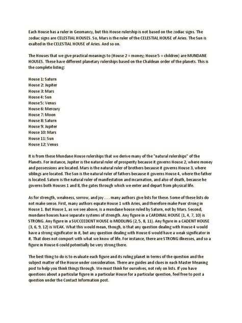 Geomancy Pdf Planets In Astrology Astrological Sign