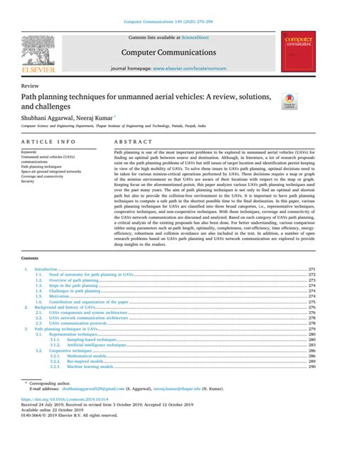 Path Planning Techniques For Unmanned Aerial Vehicles A Review And