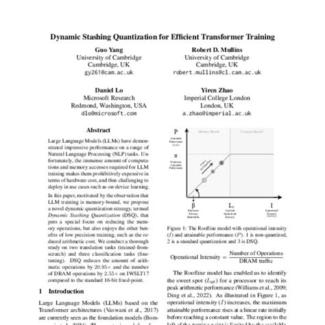 dynamic stashing quantization for efficient transformer training acl anthology