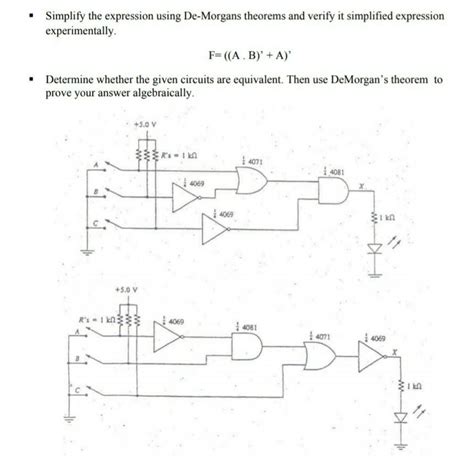 solved simplify the expression using de morgans theorems