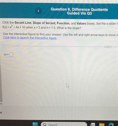 Solved Question 6 ﻿difference Quotients Guided Vis Q3click