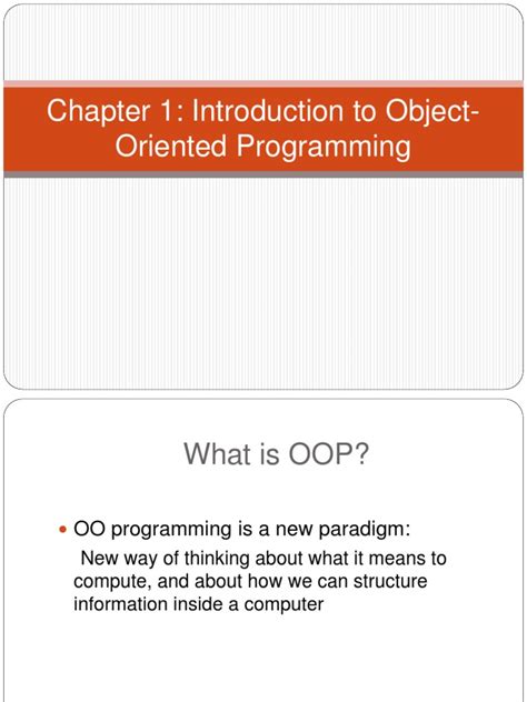 An Introduction To Object Oriented Programming Principles