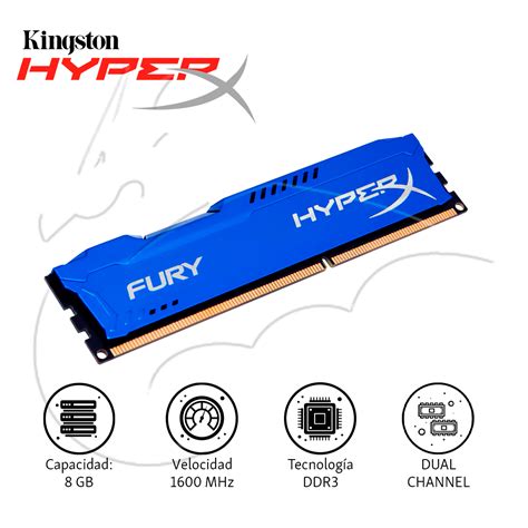 Ripley Memorias Ram Hyperx Fury 8gb Ddr3 1600mhz Pc