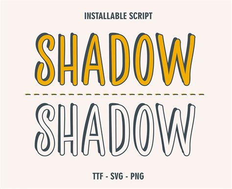 Shadow Font Ttf Svg Png Shadow Letters Font Shadow Cursive Etsy Canada