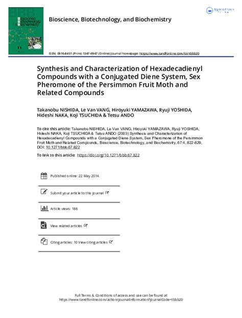 Pdf Synthesis And Characterization Of Hexadecadienyl Compounds With A Conjugated Diene System