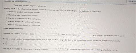 solved there is no greatest negative real number identify