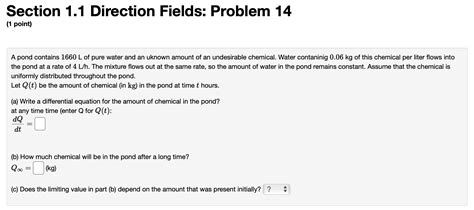 Solved Section 11 Direction Fields Problem 14 1 Point A