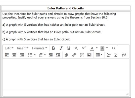 Solved Euler Paths And Circuits Use The Theorems For Euler