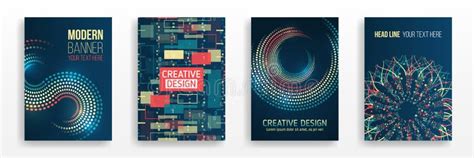 Vector Template For Brochure Or Cover Filtering Machine Algorithms Sorting Data Array Stock