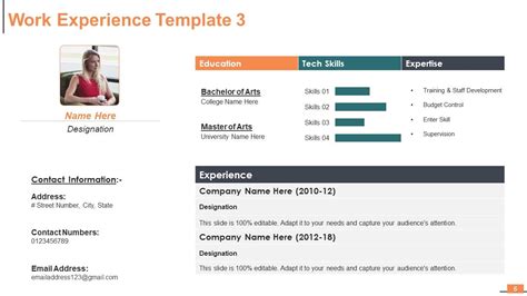 Work Experience Powerpoint Presentation Slides Presentation Graphics Presentation Powerpoint
