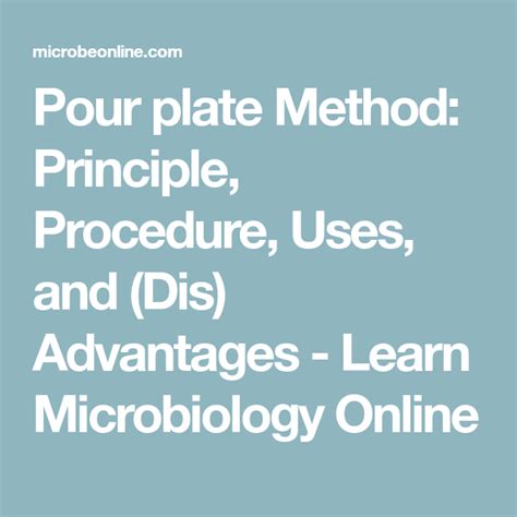 The Text Pour Plate Method Pringle Procedure Uses And Dis Advantages