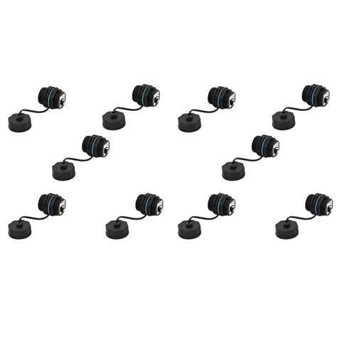 10pcs Panel Mounting Rj45 Waterproof Connector Ethernet Lan Cable Connector With Dust Cap