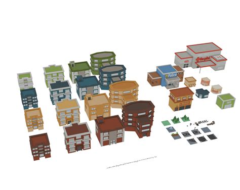 Devlog Citybuilding Packset Low Poly Free Version By Crazydrpants
