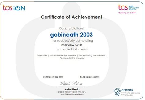 Gobinaath S On Linkedin Learningneverstops Interviewskills Tcs Careergrowth