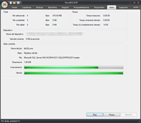 Guida Esecuzione Ripristino Backup SQL Server NovaBACKUP Italia