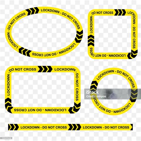 간단한 벡터 타원형 직사각형 원 정사각형 경찰선 검역 투명 효과 배경에서 요소 디자인에 대한 교차 프레임 안 함 0명에 대한 스톡 벡터 아트 및 기타 이미지 Istock