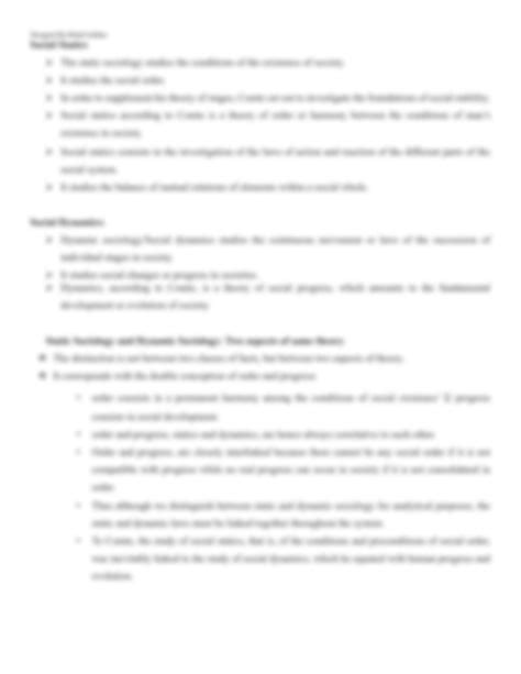 SOLUTION August Comte Hierarchy Of Sciences Studypool