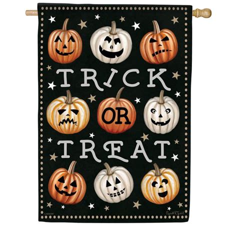 Carson 9 Pumpkins House Flag 28 X 40 Inch Double Sided Halloween Jack