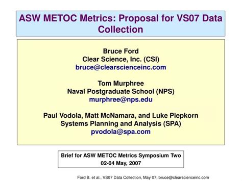 PPT ASW METOC Metrics Proposal For VS07 Data Collection PowerPoint Presentation ID 4352180