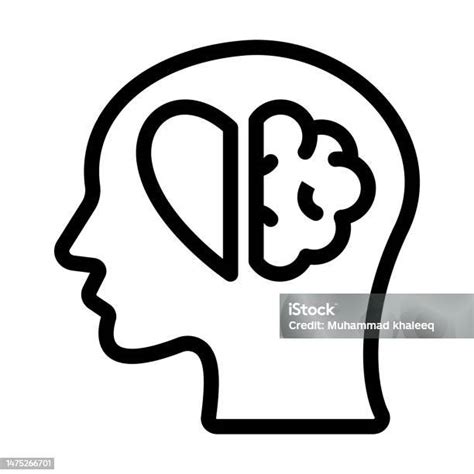 감성 지능 벡터 굵은 선 아이콘 개인 및 상업적 사용 감정 지능에 대한 스톡 벡터 아트 및 기타 이미지 감정 지능 정신 건강 두꺼운 Istock