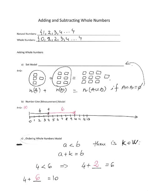 Adding And Subtracting Whole Numbers Fundamental Of Mathematics