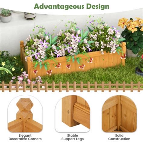Patio Wooden Raised Garden Bed Rectangular Garden Planter W Drainage System 1 Unit Kroger
