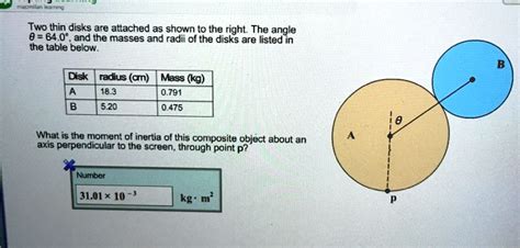 solved two thin disks are attached as shown to the right the angle 0