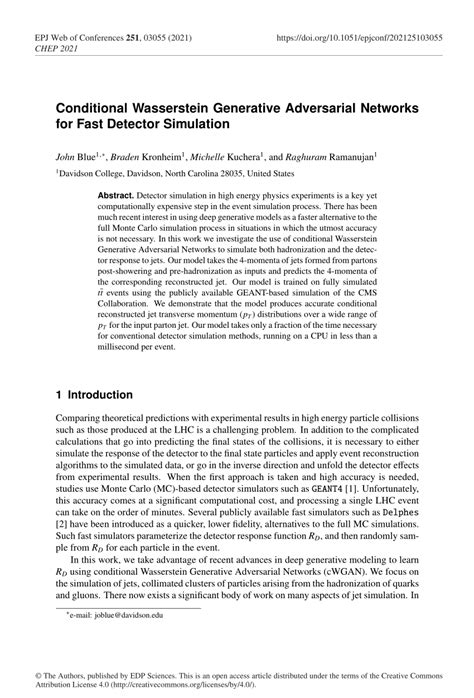 Pdf Conditional Wasserstein Generative Adversarial Networks For Fast