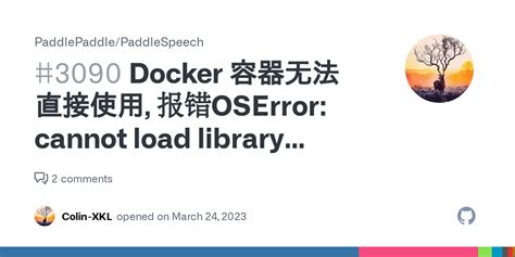 Docker 容器无法直接使用 报错oserror Cannot Load Library Libsndfileso · Issue 3090 · Paddlepaddle