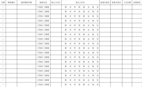 废旧物资处理登记表 Word文档在线阅读与下载 无忧文档