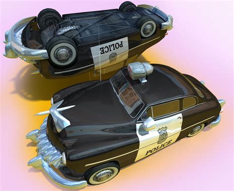 만화 복고풍 경찰 차 02 3d 모델 89 3ds C4d Fbx Lwo Ma Max Obj Free3d