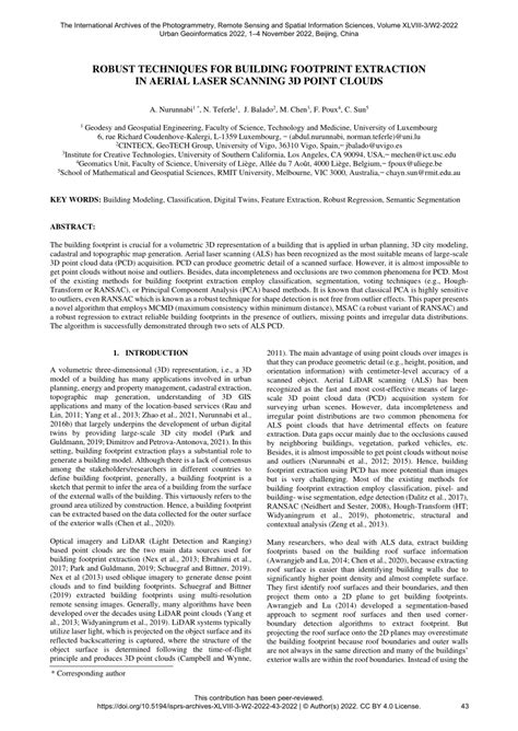 Pdf Robust Techniques For Building Footprint Extraction In Aerial Laser Scanning 3d Point Clouds