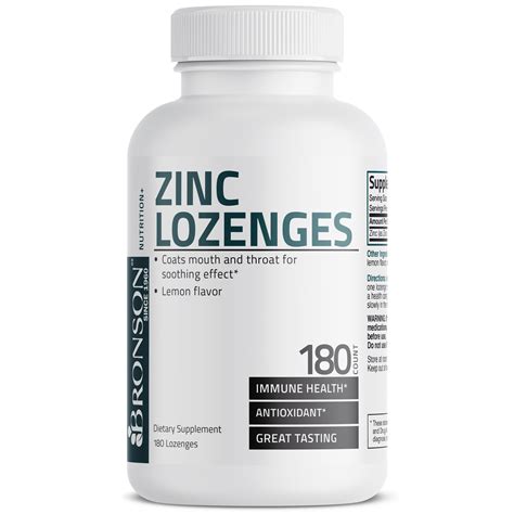 Zinc Lozenges Lemon 23 Mg 180 Lozenges Vitamins And Supplements Bronson Vitamins Bronsonlabs