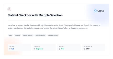 React 로 다중 선택 체크박스 만들기 React 튜토리얼 Labex