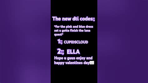 The New Valentines Upd Dti Codes ️ ️ Youtube