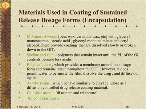 Sustained Release Dosage Form Ppt Chemistry Science