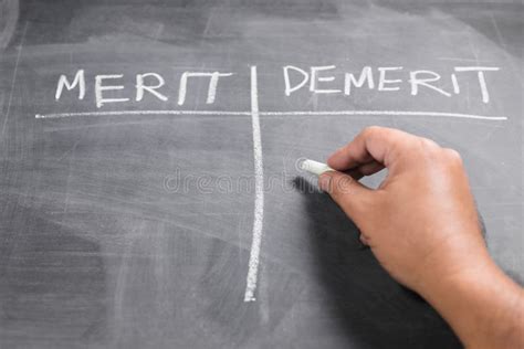 Lists Of A Merit And Demerit On Blackboard Stock Image Image Of Topic Comparison