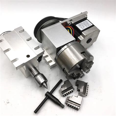 rotary axis 4th axis tailstock hollow shaft 3 jaw lathe chuck 100mm