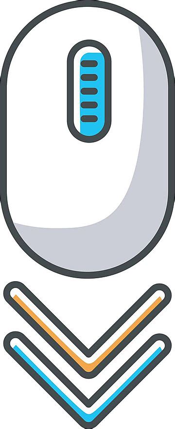 Modern White Mouse Icon For Internet Browsing Contour Button Scroll Vector Contour Button