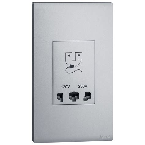 Obria 2 Gang Shaver Socket Dark Silver Mec36074sl 3414972674805