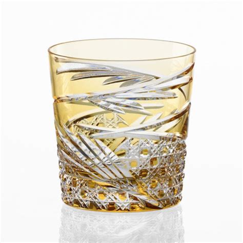 바위 유리 Mai 노란색 에도 컷 유리 카가미 크리스탈 ｜made In Japan Products Becos