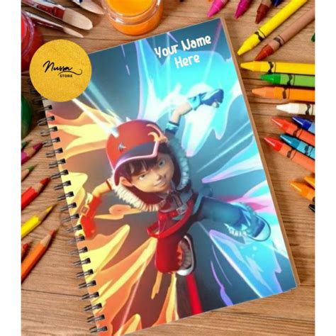Jual Pocket Notebook A6 Spiral Boboiboy Galaxy Custom Nama Shopee